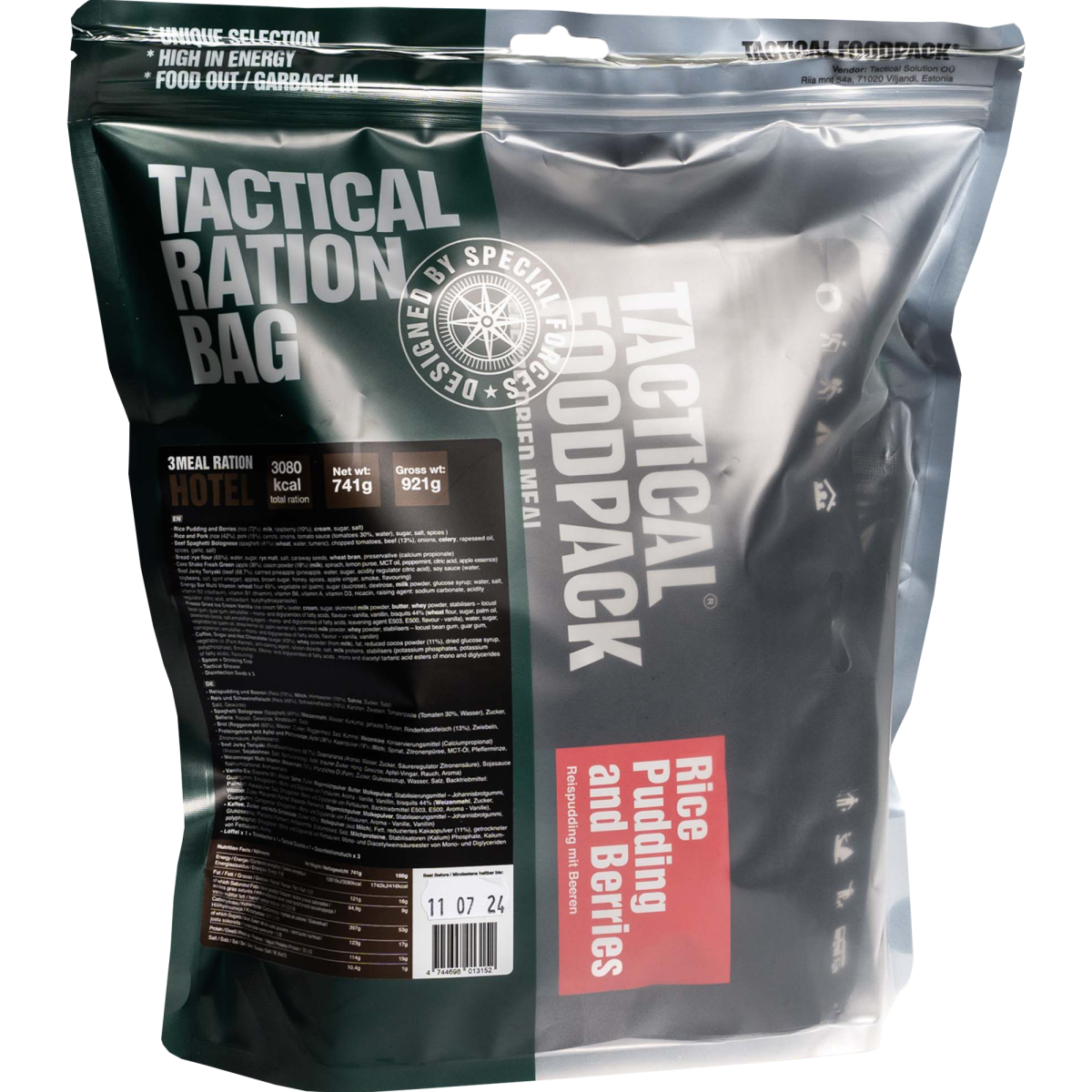 Tactical Food Pack 3 Meal Ration Hotel, Inhalt: 3 Rationen